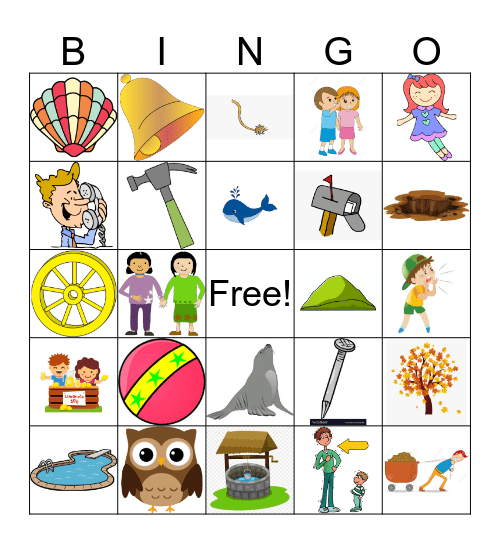 /l/ in final position Bingo Card