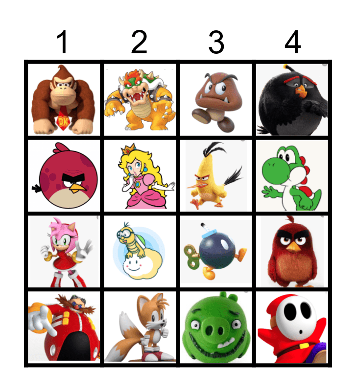 Bowser Bingo Card