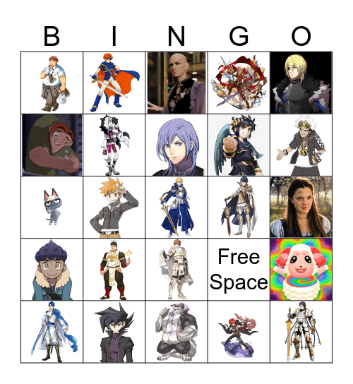 Favorite Character Bingo Card