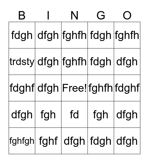 fdgh Bingo Card
