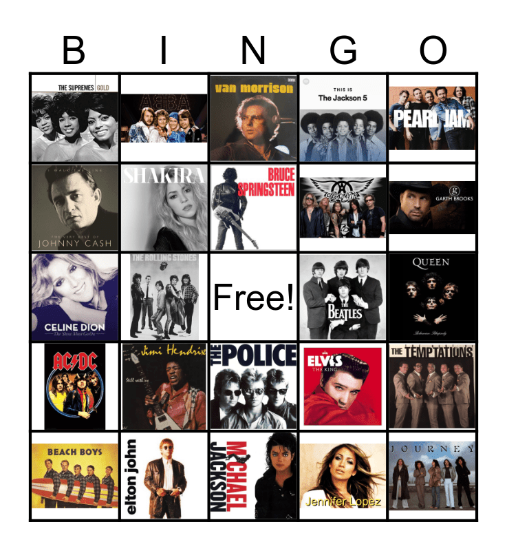 Music Bingo Card