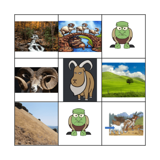Three Billy Goats Gruff BINGO Card
