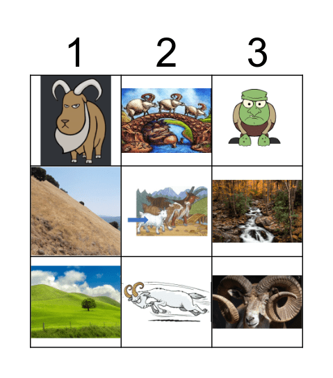 Three Billy Goats Gruff BINGO Card