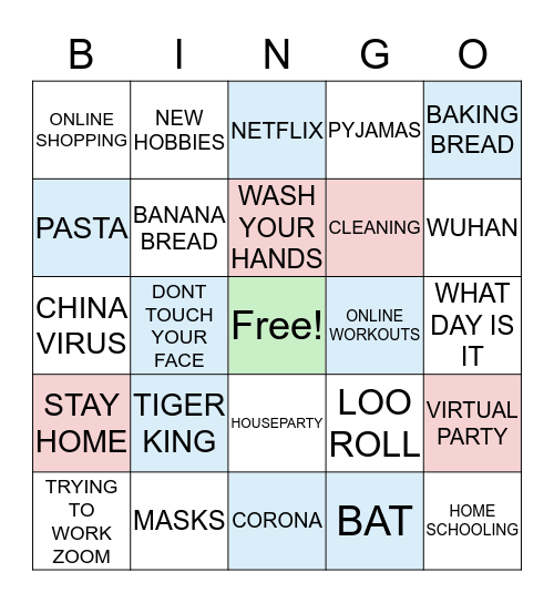 COVID LIFE BINGO Card
