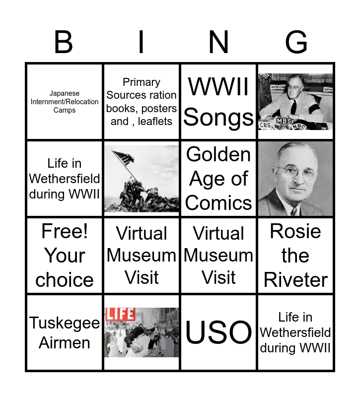 World War II Bingo Card