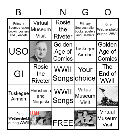 World War II Bingo Card