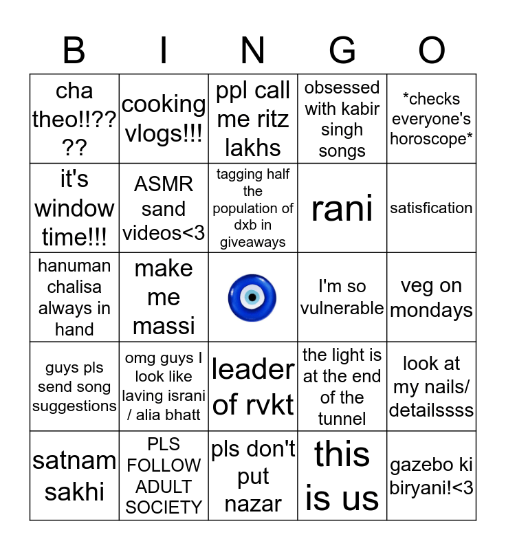 HBD RITA Bingo Card