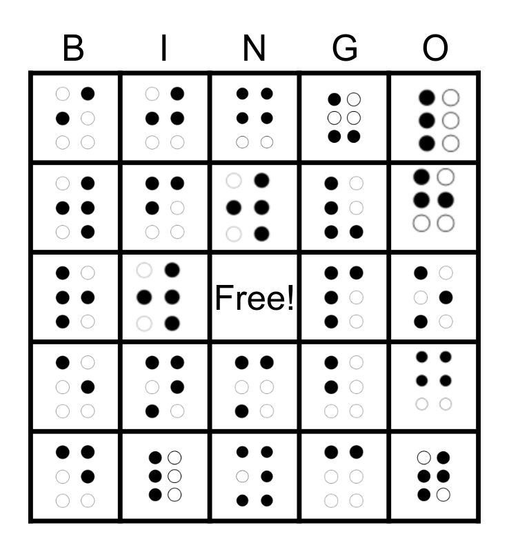 Braille Bingo: Alphabet WS and Punctuation Bingo Card