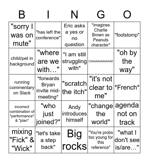 CTM Bingo Card
