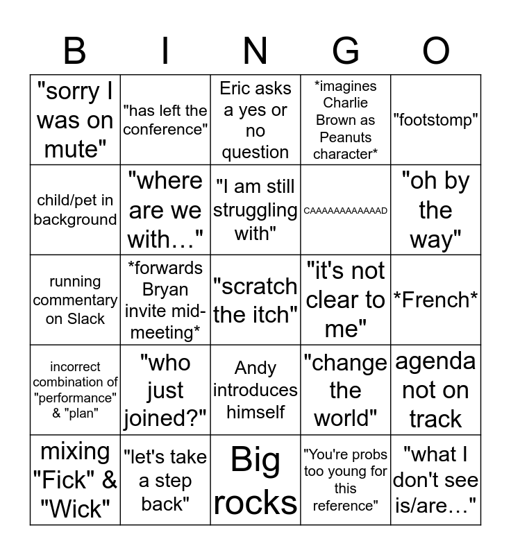 CTM Bingo Card
