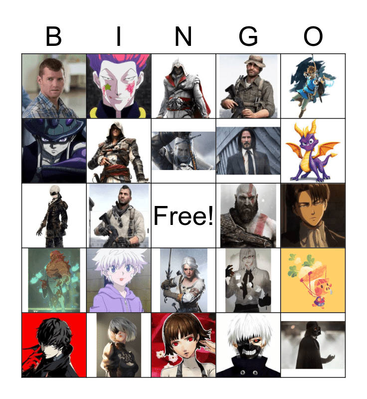 Lynx Characters Bingo Card