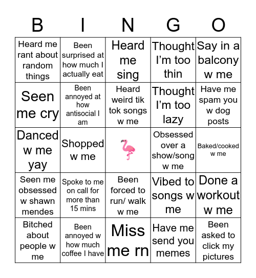 Koms’ Bingo Card