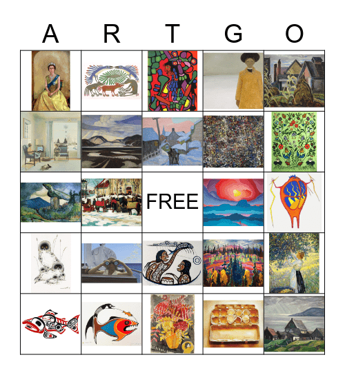CANADIAN ARTGO Bingo Card
