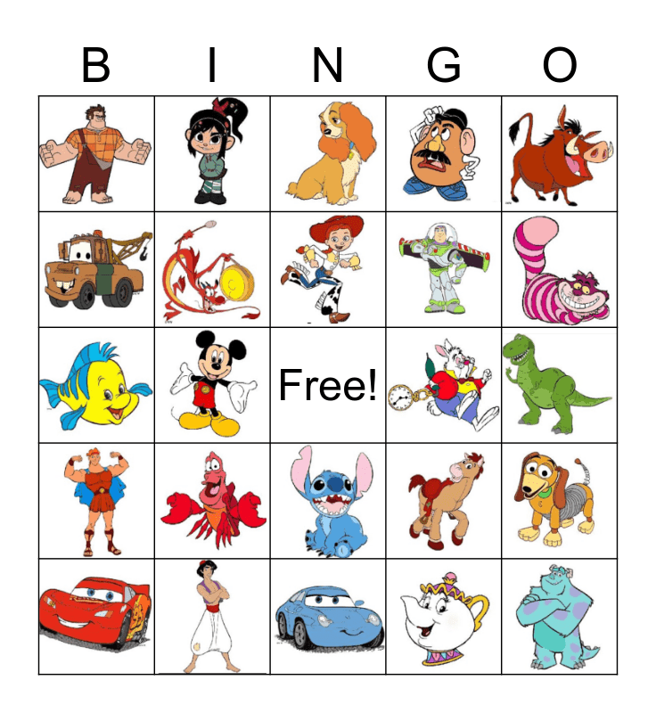 Disney Bingo Card