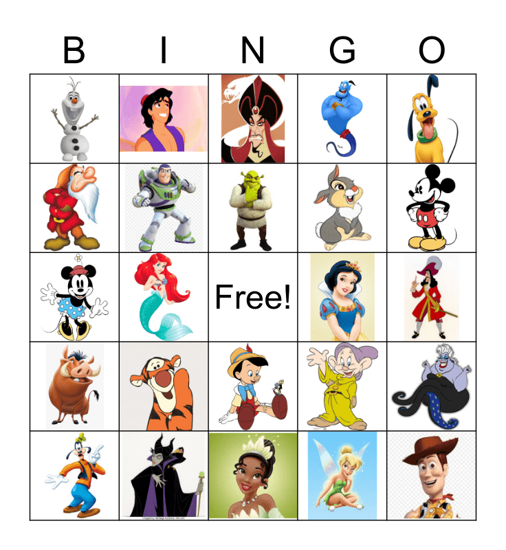 Disney Bingo Card