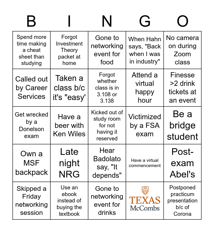 MSF BINGO Card