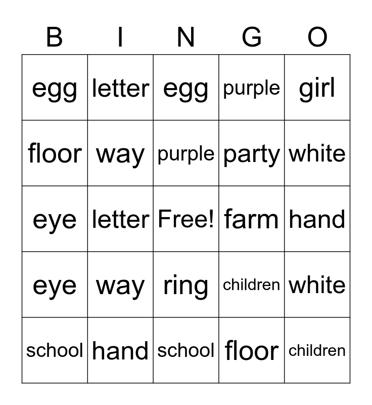 Distance Learning Weeks 1 & 2 Sight Words Bingo Card