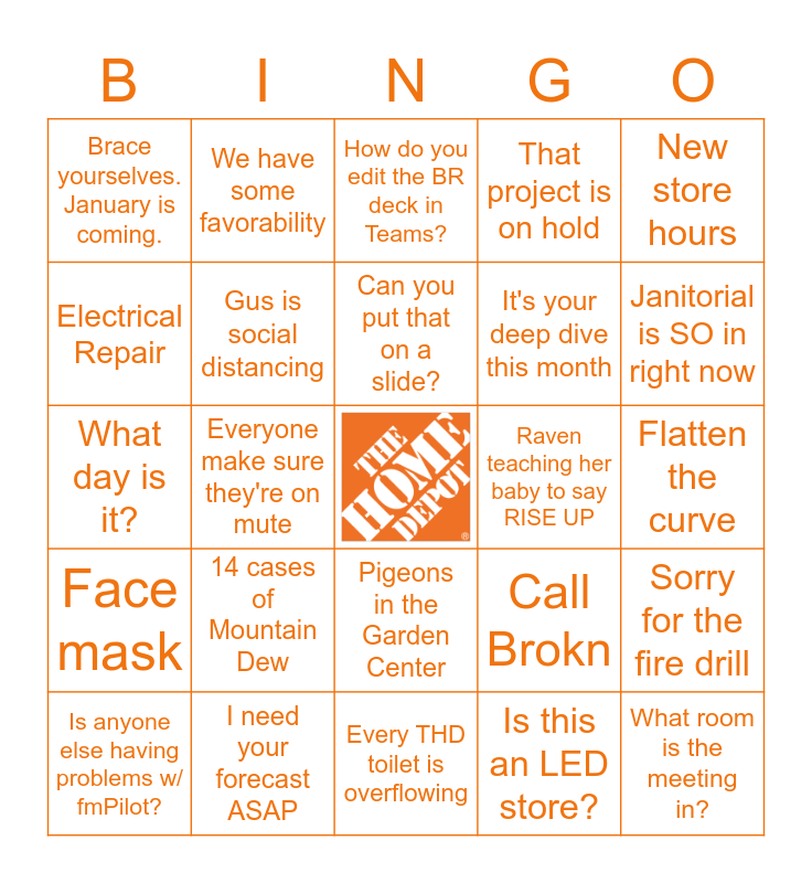 Building Interior Bingo Card