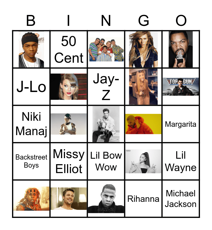 Celebrity Bingo Card