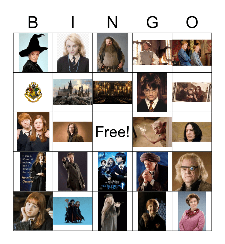 Harry Potter Bingo Card