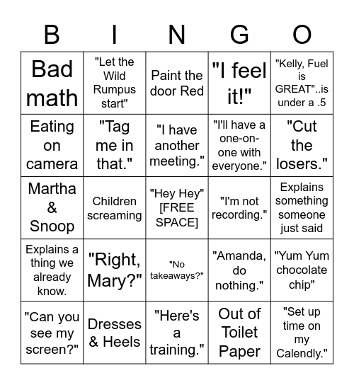 Modern Edge Bingo Card