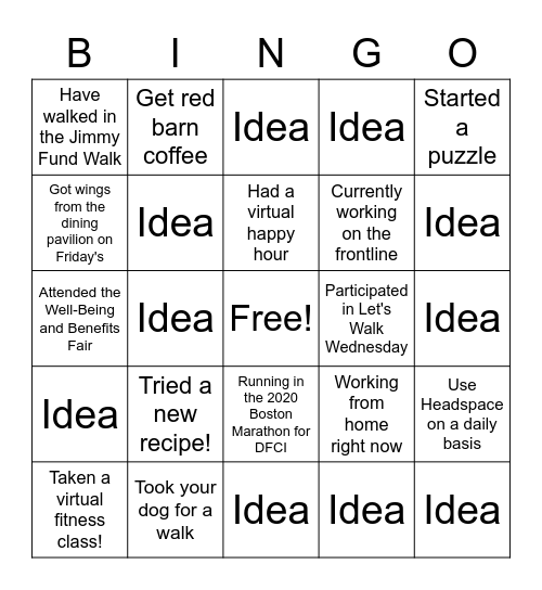 DFCI Bingo! Bingo Card