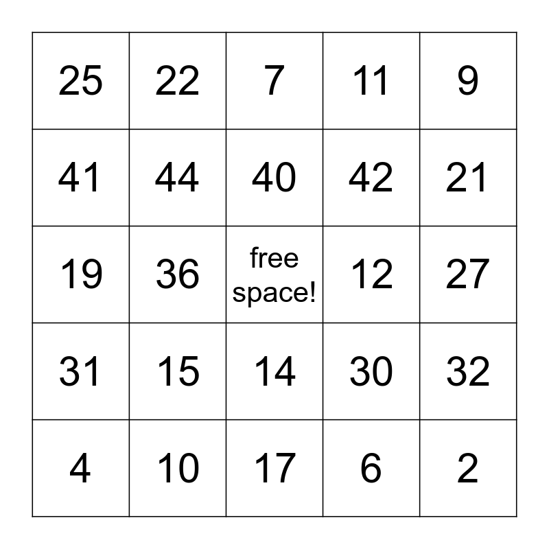 GROUNDING & RELAXATION BINGO Card