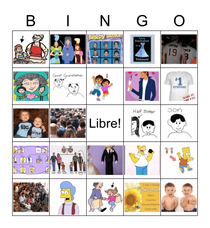 Vista cap. 3 La familia Bingo Card