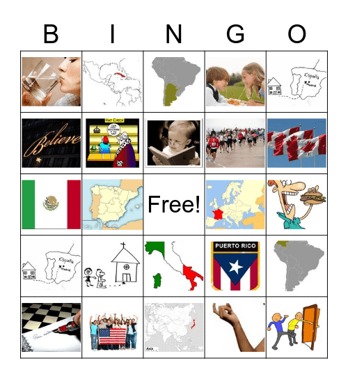 Vistas cap.3 verbos & nacionalidades Bingo Card