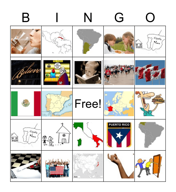 Vistas cap.3 verbos & nacionalidades Bingo Card