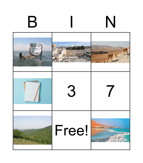 Israel Bingo Card