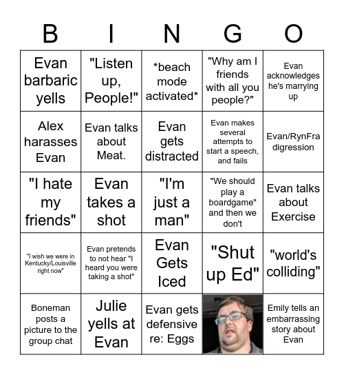 EVAN BINGO Card