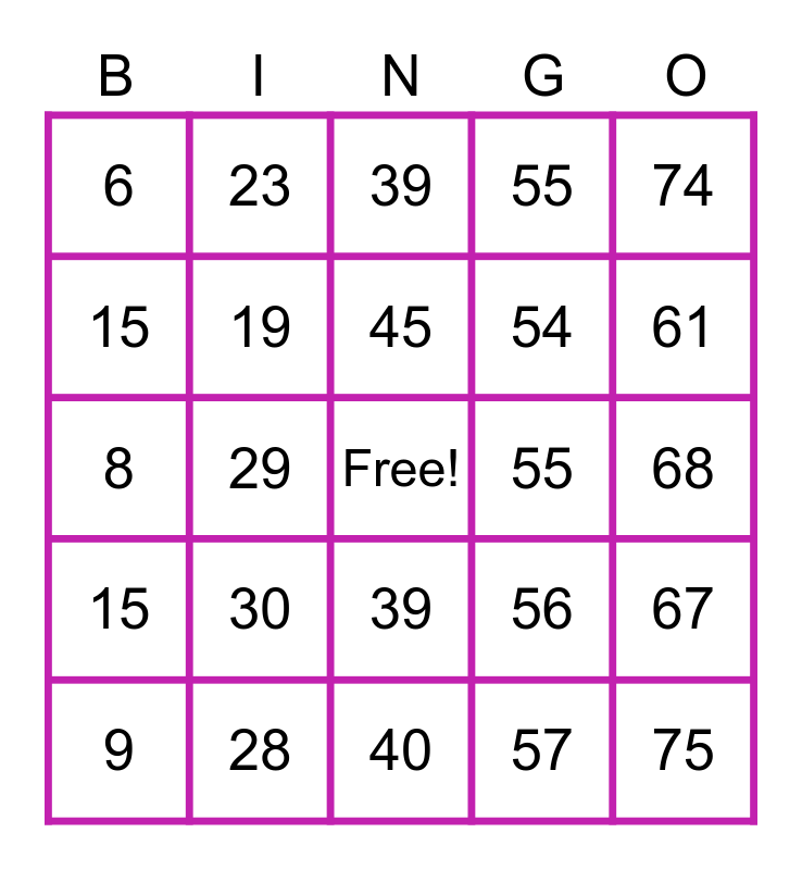 FOUR CORNERS Bingo Card FOUR CORNERS Bingo Card