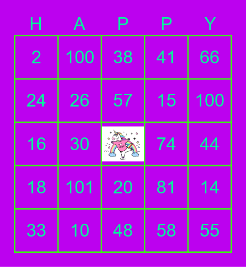 ♥HAPPY BINGO♥ Bingo Card