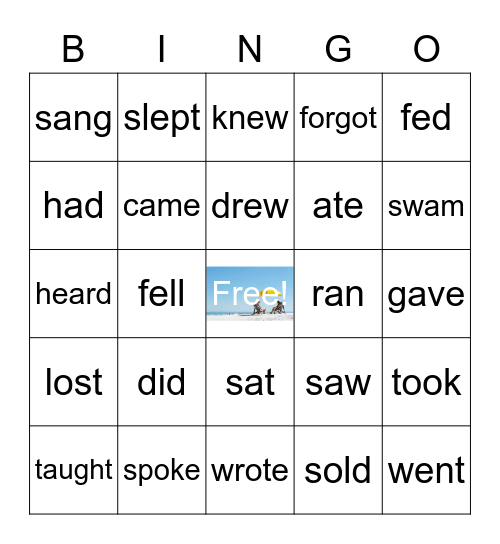 Past simple Bingo Card