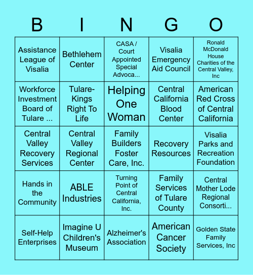 Community & Social Services Bingo Card