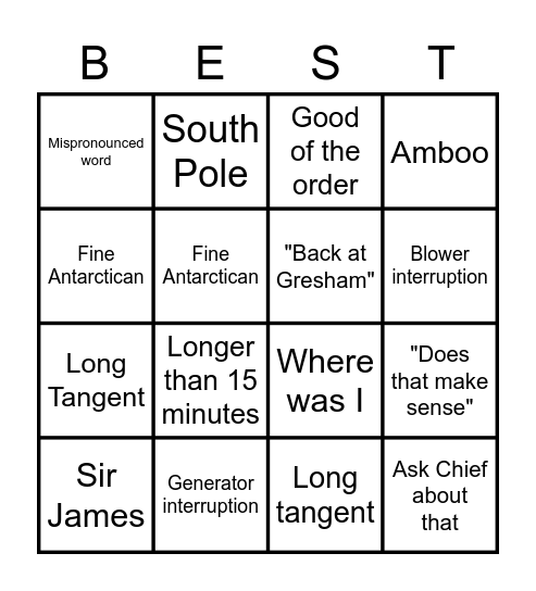 Best Bingo Card