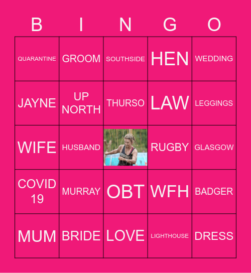 Jayne's Digital Hen Do! Bingo Card