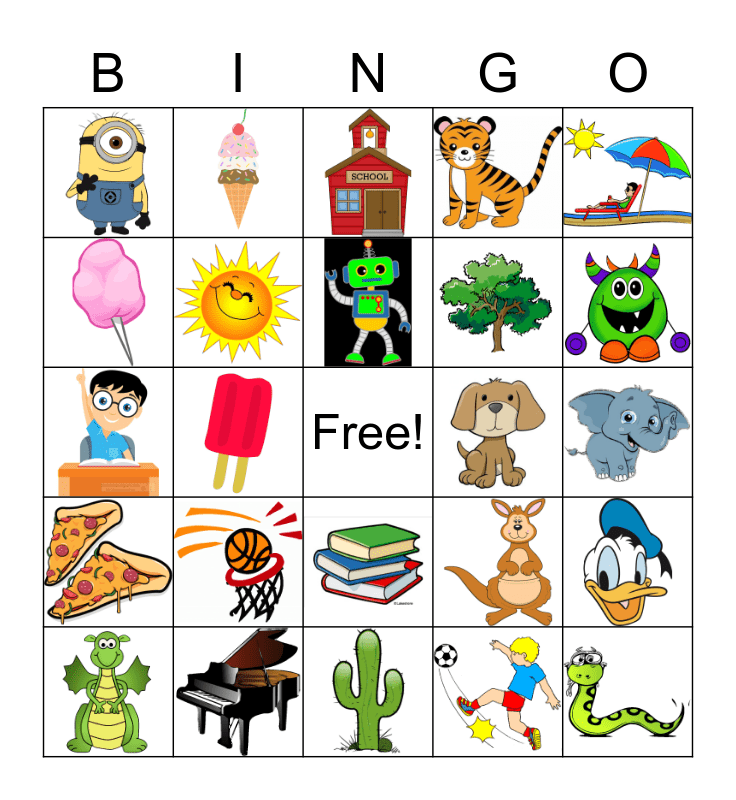 Picture Card Bingo Card