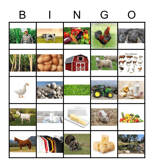 Farm Bingo Card