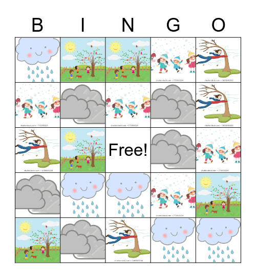Chinese - Weather Bingo Card