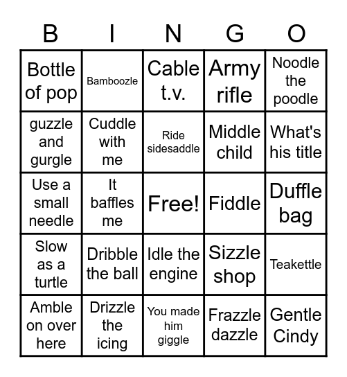 vc/c+le and v+cle Word BINGO Card