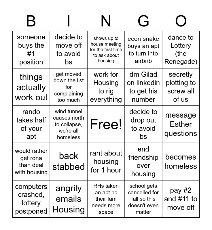 the devil's bingo Card