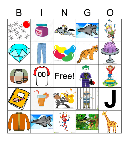 J Bingo Card