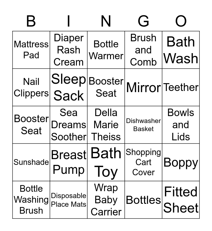 Della Marie Bingo Card