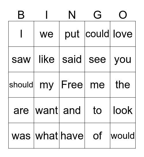 RED WORD Bingo (2nd) Bingo Card