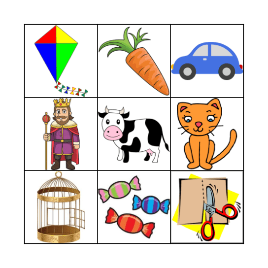 K Initial Bingo Card