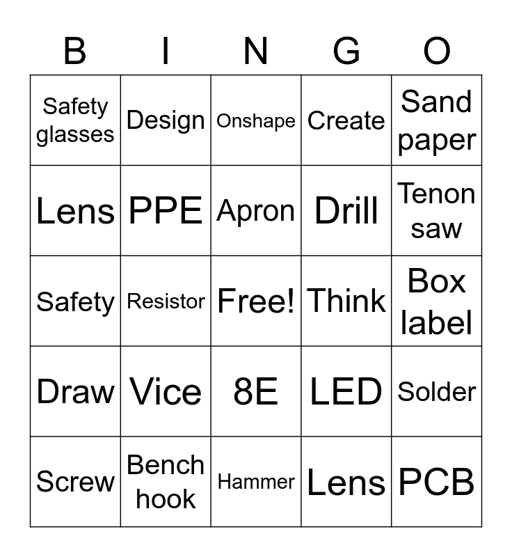 STEAM Bingo Card
