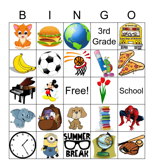 3rd Grade BINGO Card