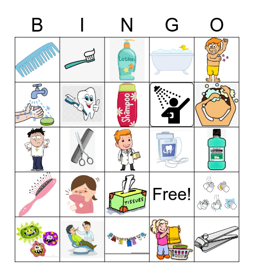 Personal Hygiene Bingo Card